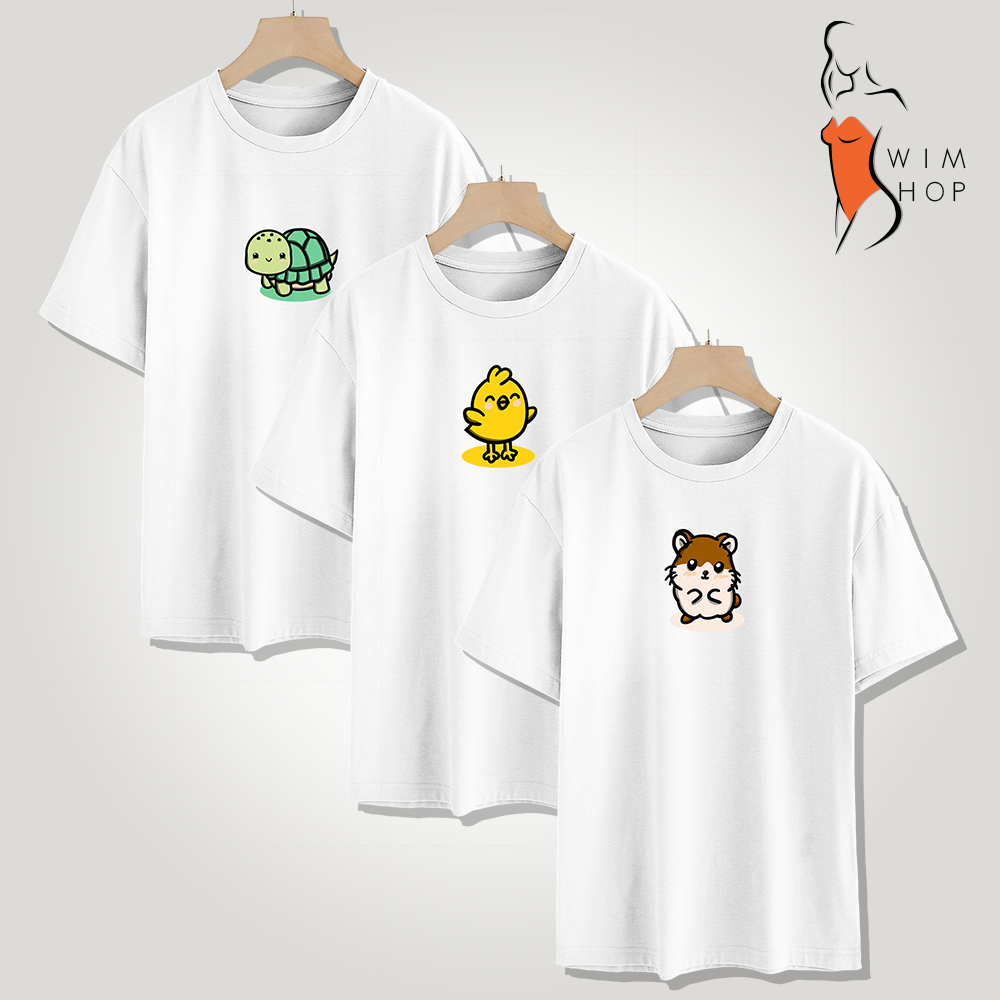SS Cute Animal Minimalist Print Tee Shirts Unisex | Shopee Philippines