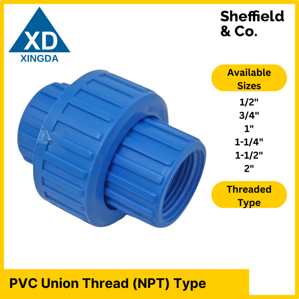 XINGDA PVC Union, NPT type (1/2", 3/4", 1", 1-1/4", 1-1/2") | Shopee ...