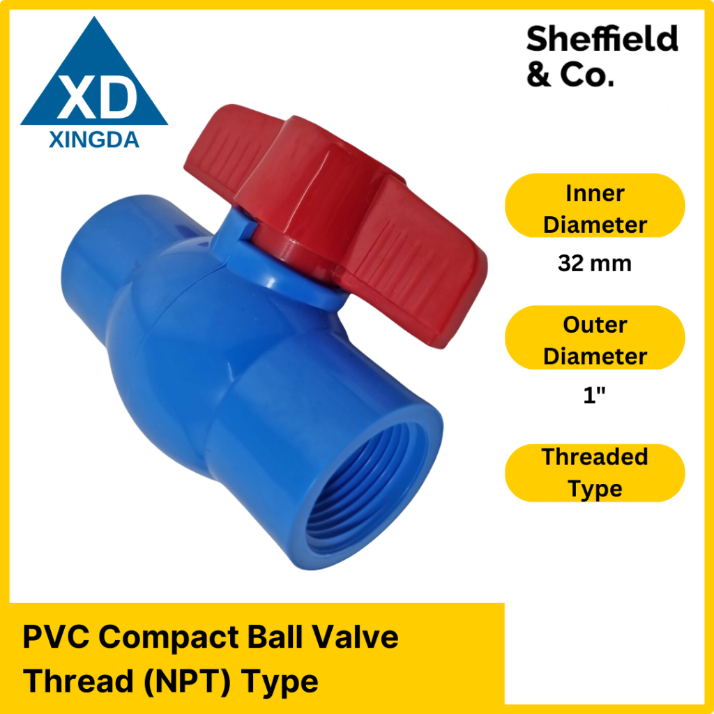 XINGDA PVC Compact Ball Valve, NPT type (1") | Shopee Philippines