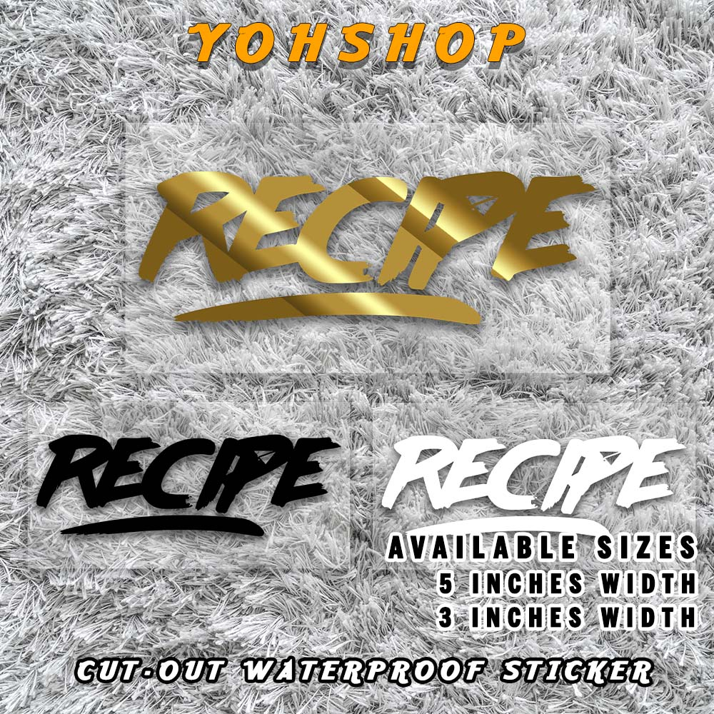 Recipe Logo Motorcycle Waterproof Vinyl Sticker Accessories Car Decals ...