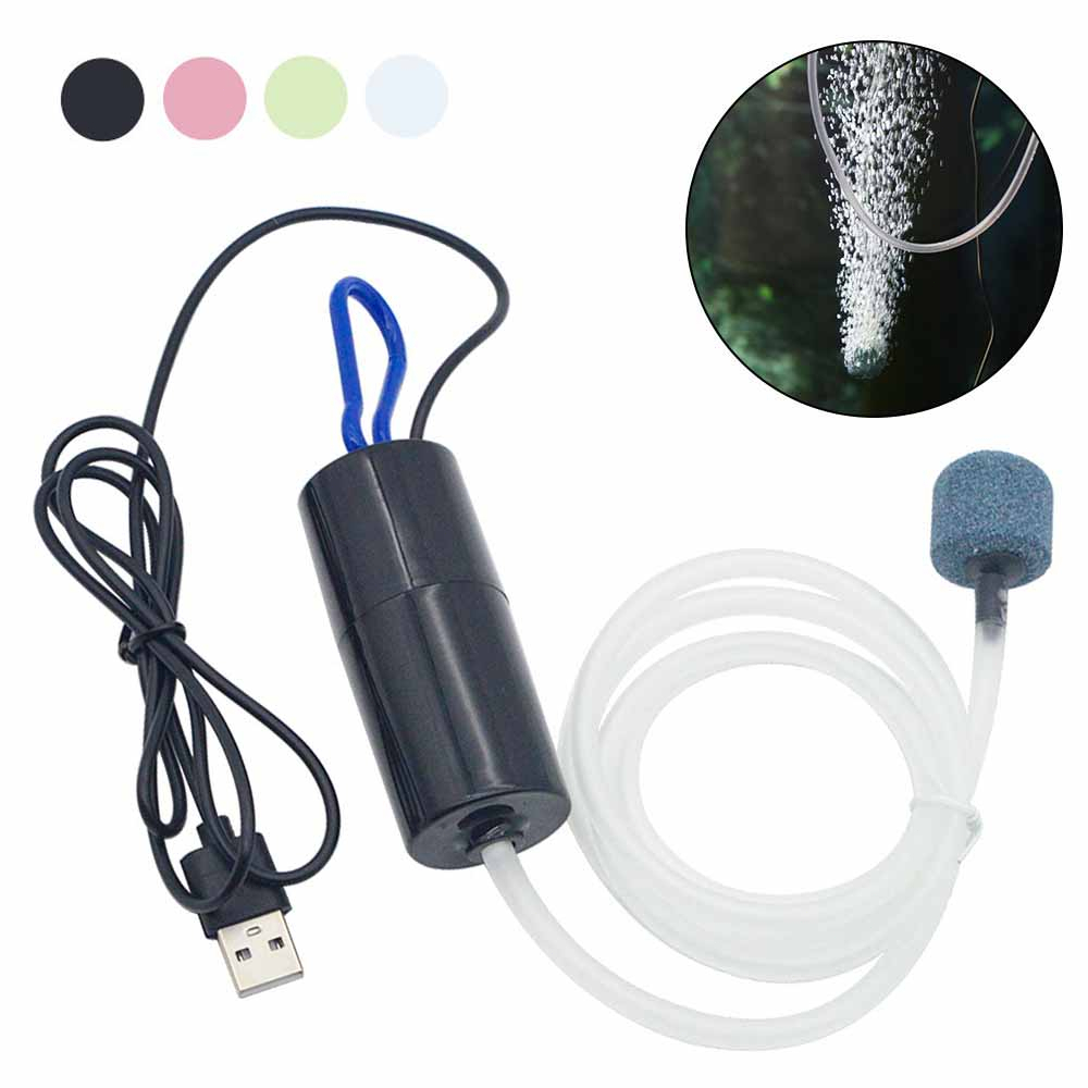 Aquarium Compressor Aerator Oxygen Air Pump Fish Tank USB Silent Air ...