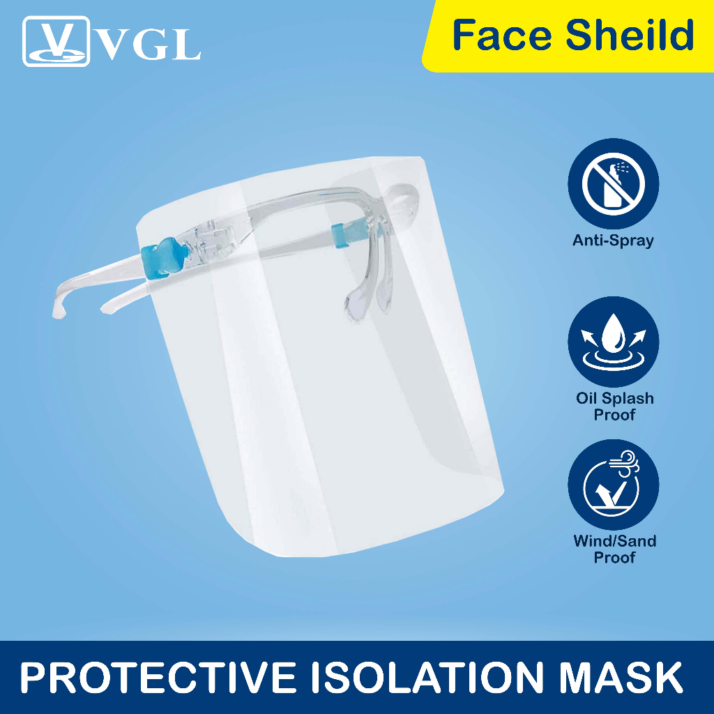 VGL Face Shield Protective Isolation Mask with Anti-Spray, Fogging ...