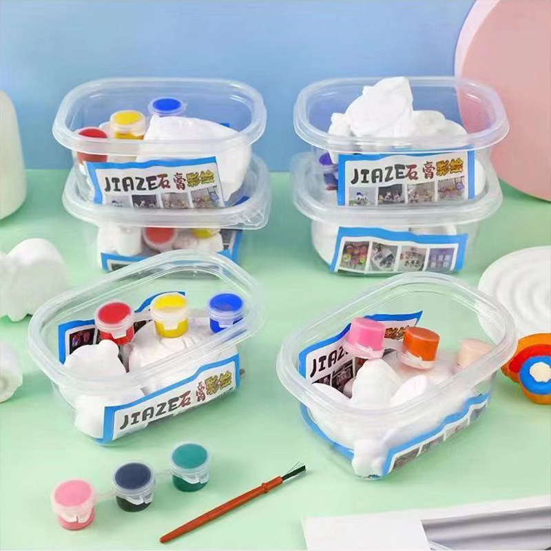 Plaster Painting Set With Box , Paint and Brush Arts Crafts Toys DIY ...