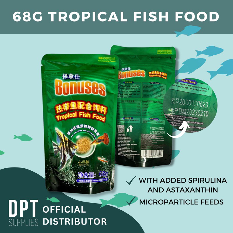 Bonuses Tropical fish food 68g sold per pack | Shopee Philippines