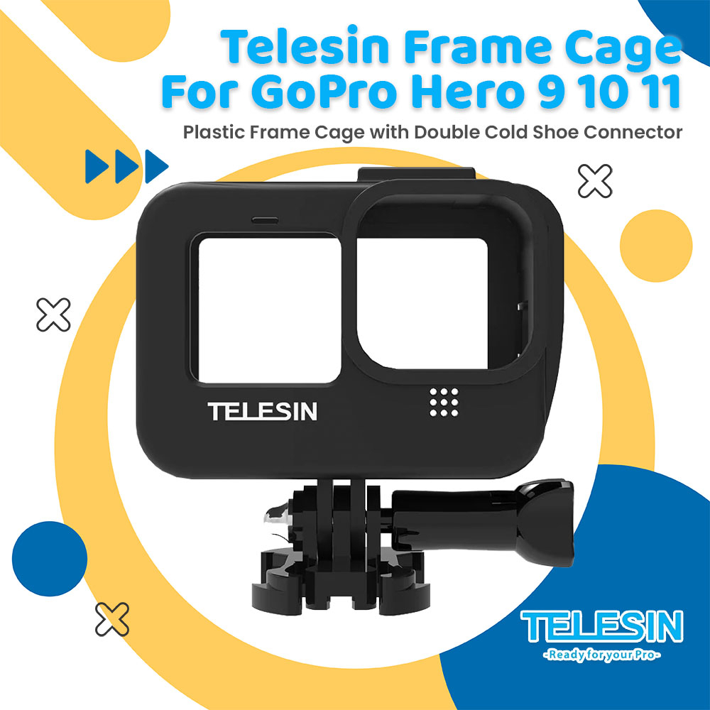 TELESIN Plastic Frame Case Black For GoPro Hero 9, Hero 10, Hero 11 and ...