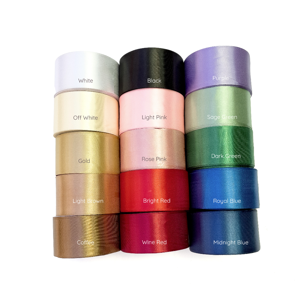 2 inch Satin Ribbon 50mm Single Faced Gift Wrapping Ribbons (25 yards ...