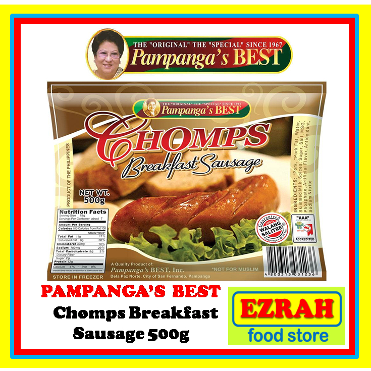 Pampanga's Best Chomps Breakfast Sausage 500g | Shopee Philippines