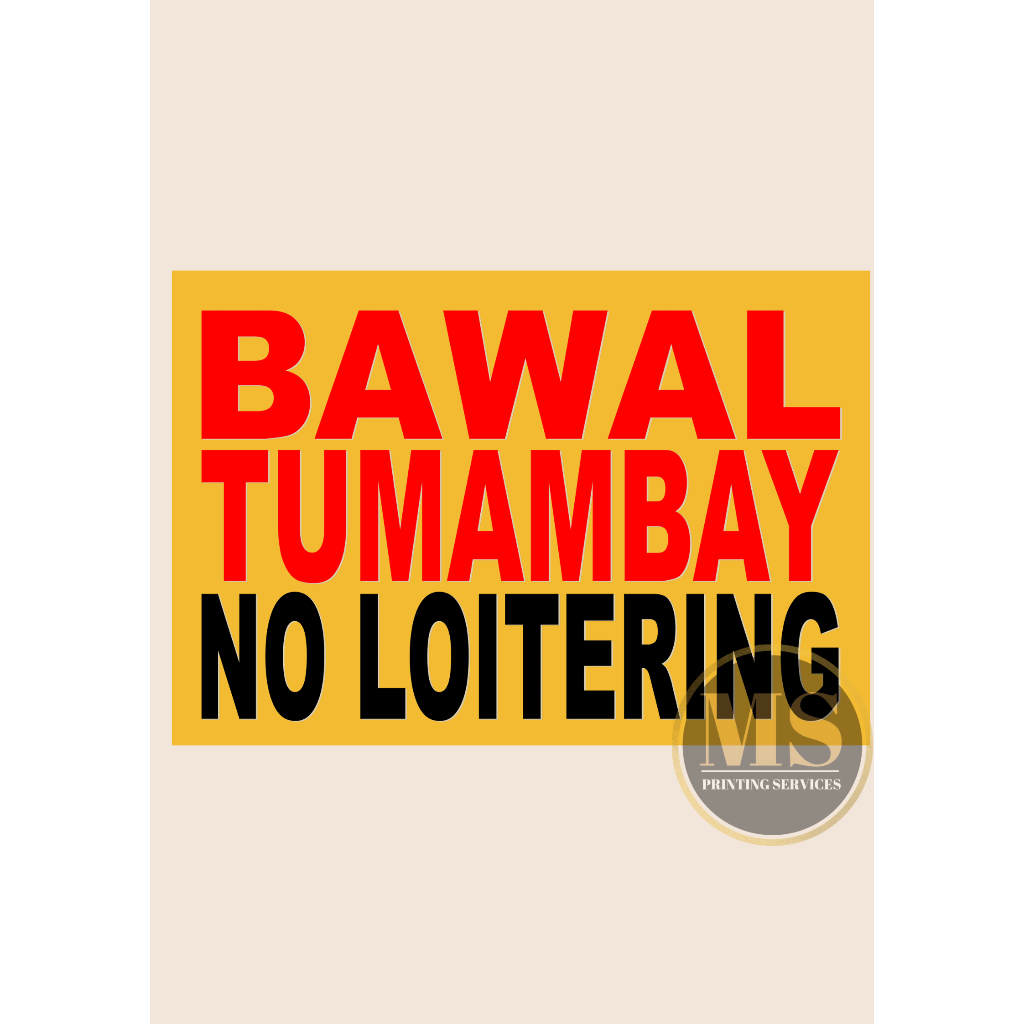 Tambay Loitering Signage (Laminated A4 Size) | Shopee Philippines