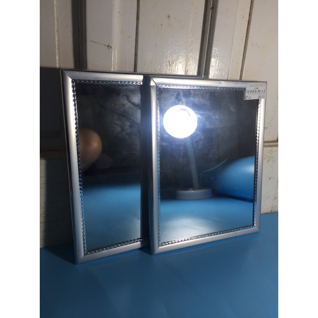 Medium Size Self Standing Wall Rectangle Mirror with Silver Frame ...