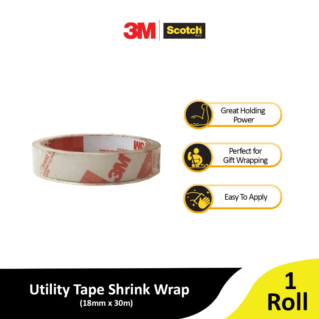3M Scotch Utility Tape Shrink Wrap, 18mm x 30m [MSUT1830] | Shopee ...