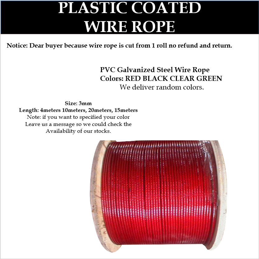 RTK Plastic Wire Rope / Coated 10 Meters 2mm/3mm/4mm/5mm | Shopee ...
