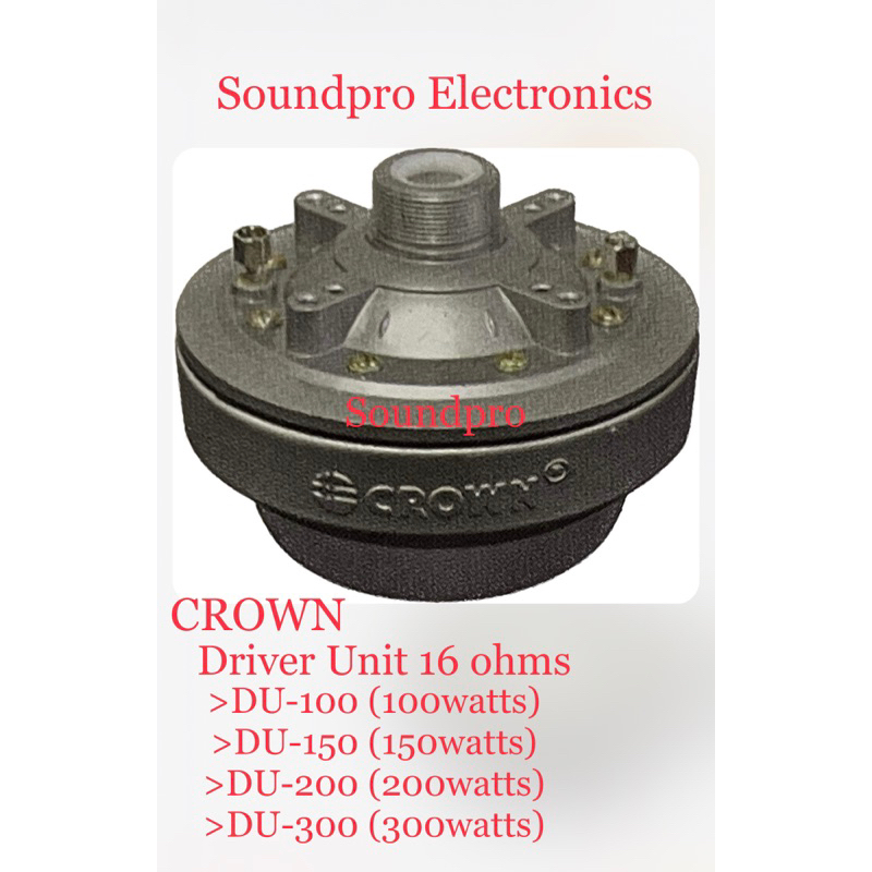 CROWN Driver Unit DU100 DU150 DU200 DU300 DRIVER UNIT ONLY | Shopee ...