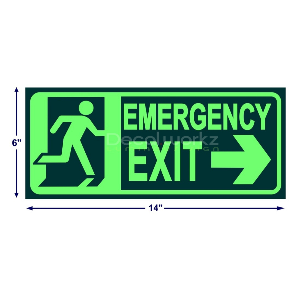 Reflectorize or Luminous EMERGENCY EXIT ARROW SIGN in 3mm Sintra Board ...