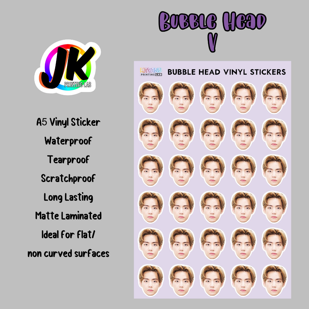 BTS Bubble Head Vinyl Sticker Set [30pcs] | Shopee Philippines