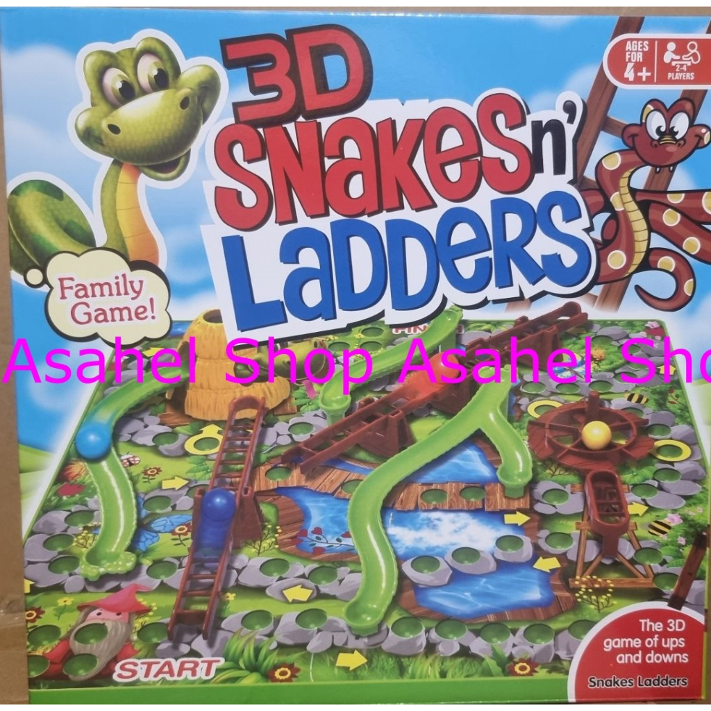 3d Snake and Ladders kids dice board game | Shopee Philippines