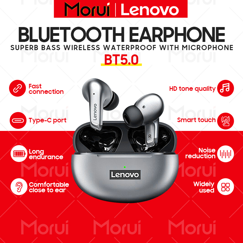 MORUI Lenovo LP5 TWS Bluetooth Earphone Superb Bass Wireless Earbuds ...