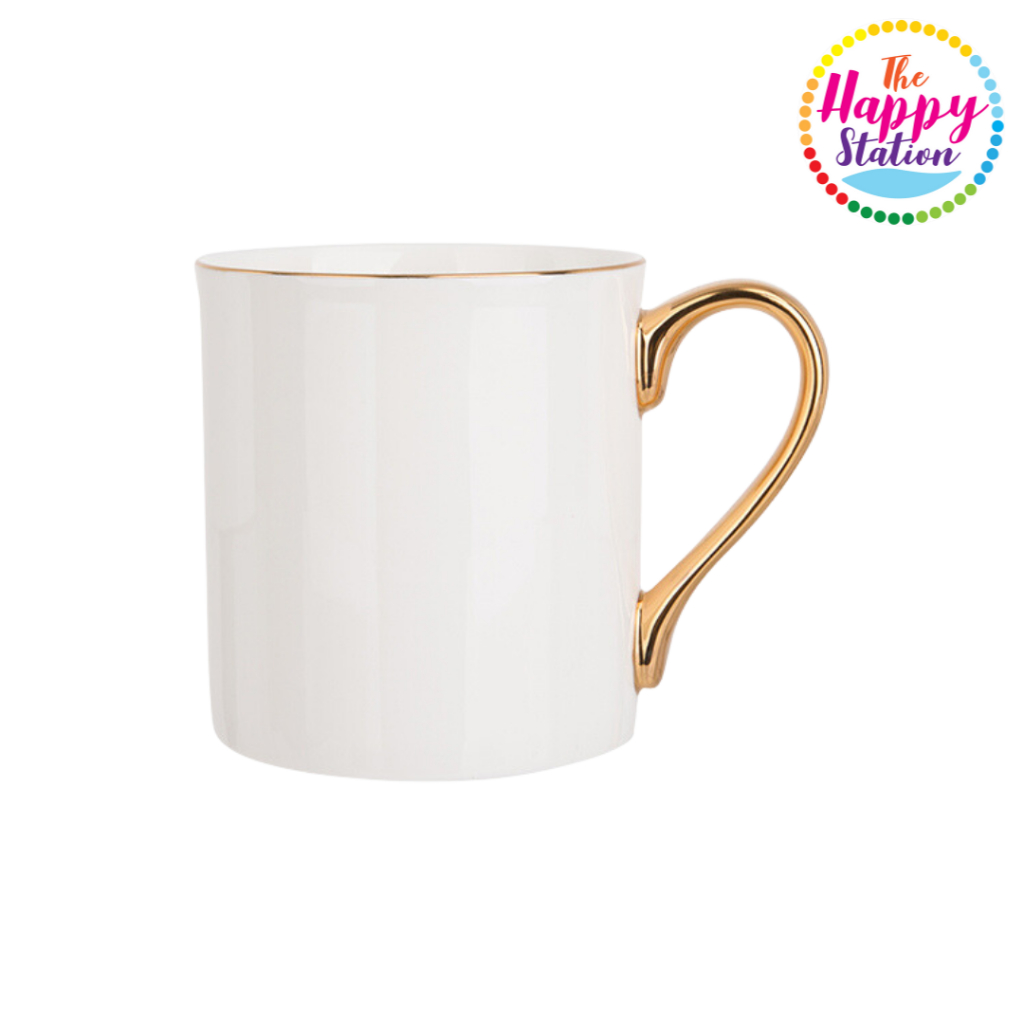 ULTIMA | Sublimation Gold Rim and Handle Bone China Mug, 10oz/300ml ...