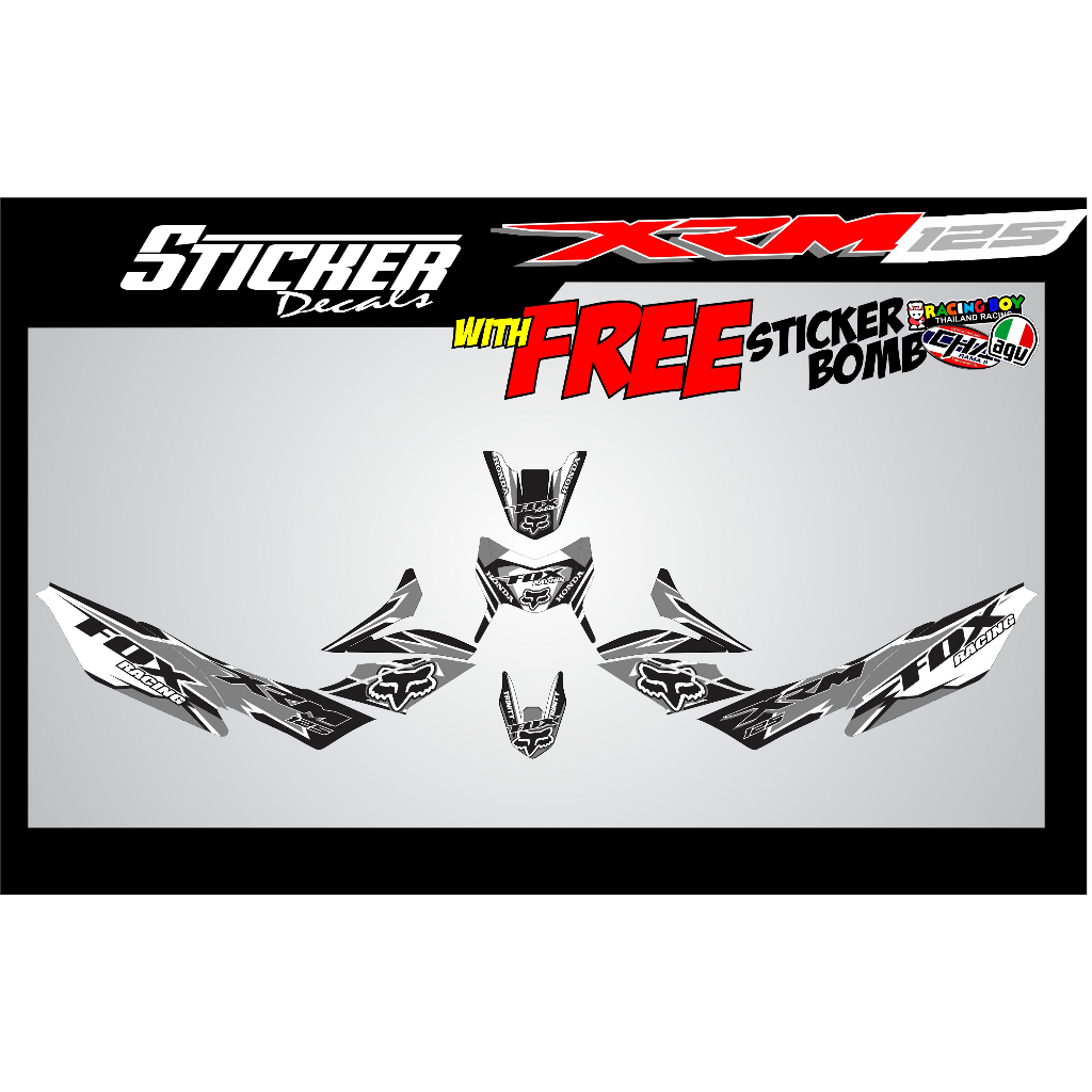 Honda XRM 125 carb full set sticker decals Batch 1 | Shopee Philippines