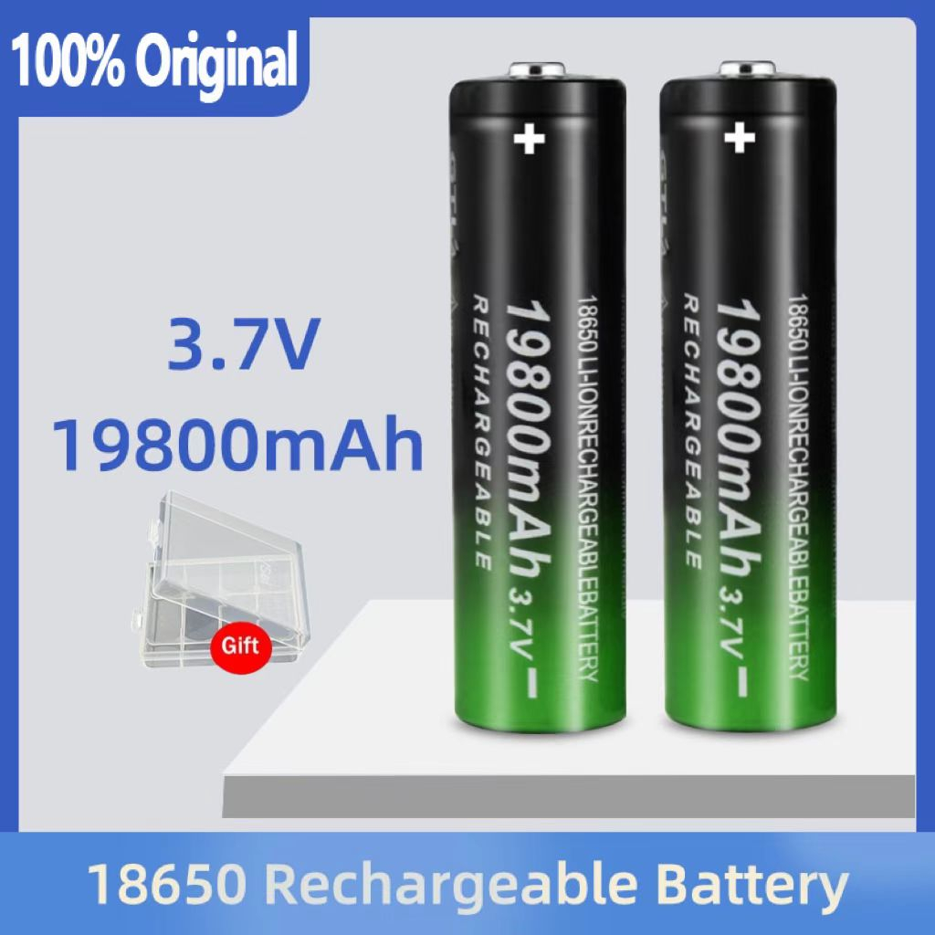 18650 Rechargeable Battery 19800mAh/9900mAh 3.7V Li-ion Large Capacity Power Cell | Shopee ...