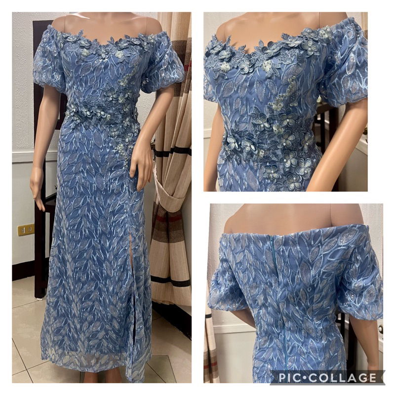 Modern Ninang OOTD Full Lace Off Shoulder Semi Serpentine Cut Puff ...