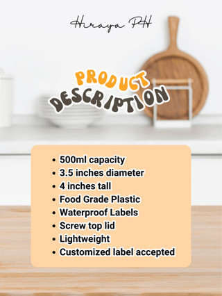 Hiraya Ph Pantry Canister 500ml Waterproof Labels Food Grade Plastic ...