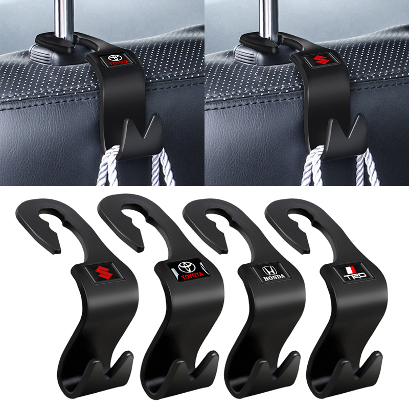 2pc Multifunction Car Headrest Hook Back Seat Hook with car logo | Shopee Philippines