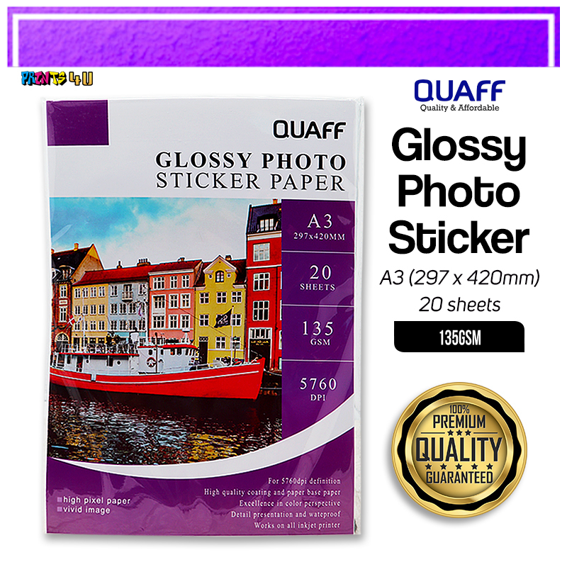 Quaff Photo Sticker 135gsm Glossy Paper A3 Size | Shopee Philippines