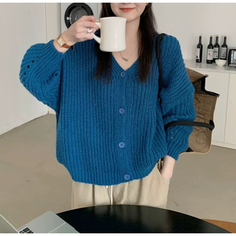 AAA Wool Knit Sweaters Cardigans For Women Cropped Knitted Jacket V ...