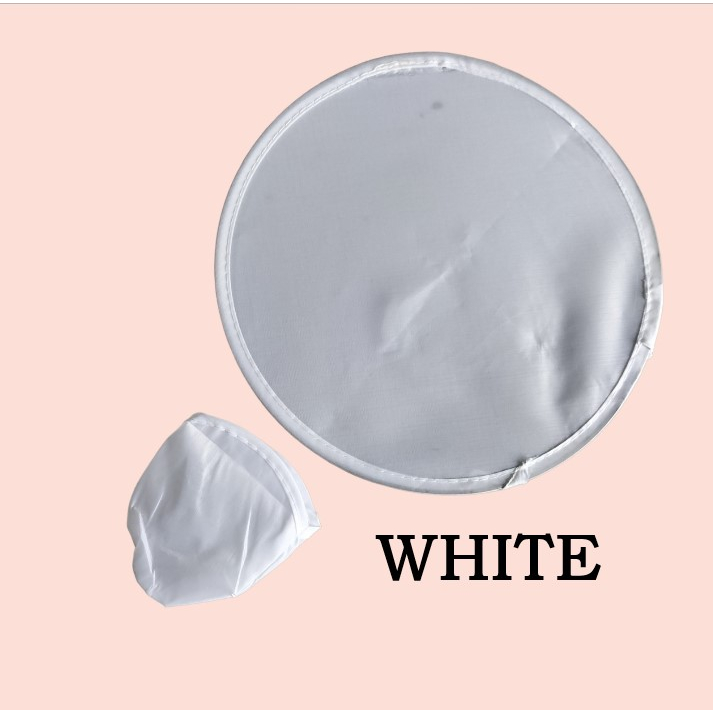 SYX 1pc Round Foldable Fan Plain Nylon Colorful Frisbee folding Fan ...