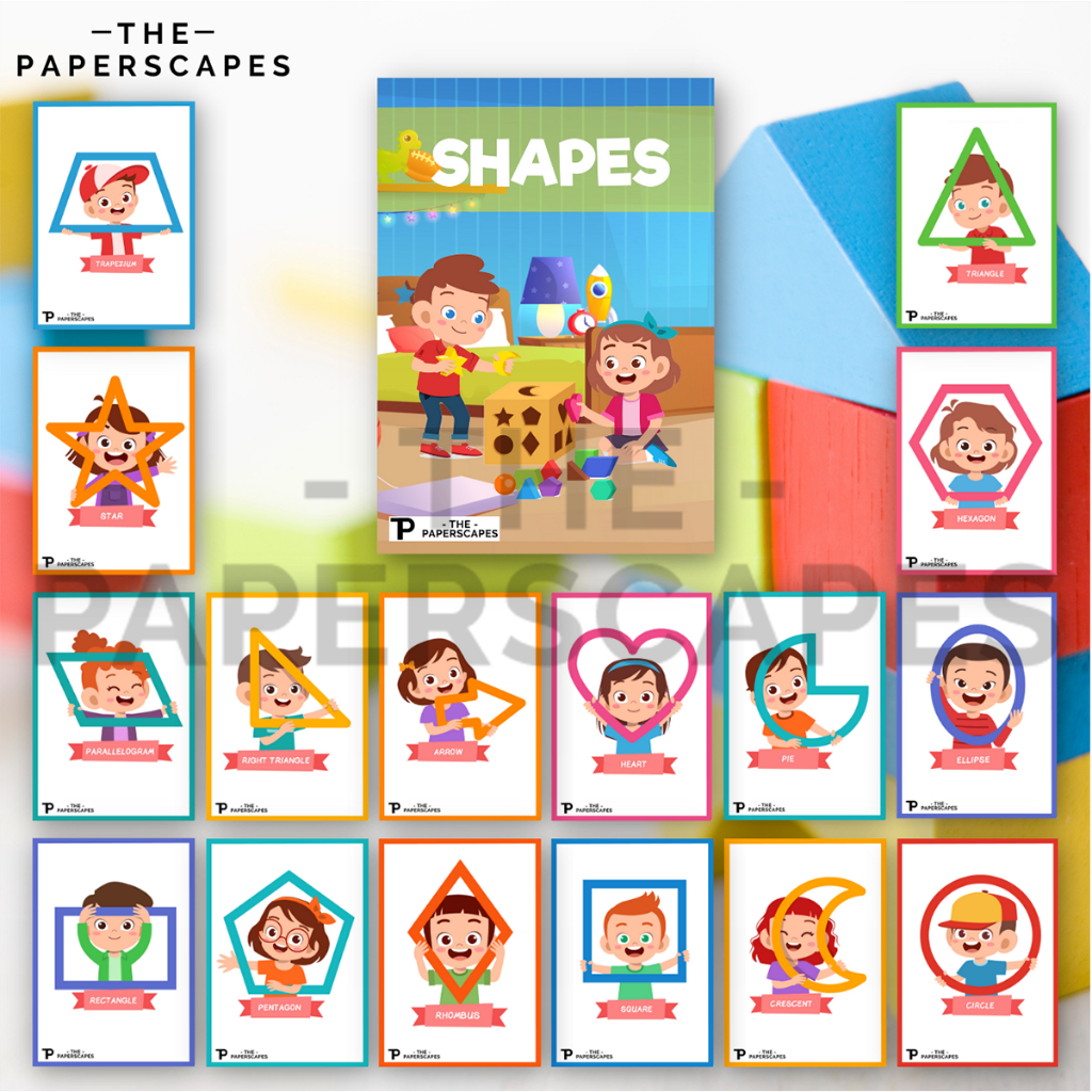 'SHAPES' Fully Laminated Educational Flashcards [17 pcs. Flashcards ...
