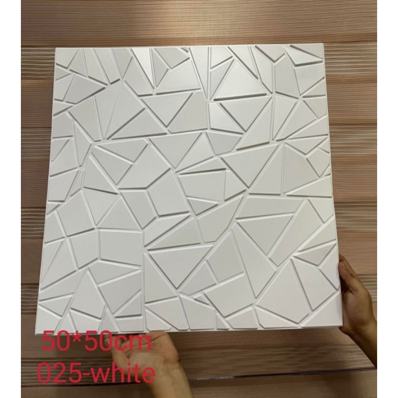 50x50cm (White) PVC Wall PanelsWall Stone Wall Art Decor Plastic Form ...