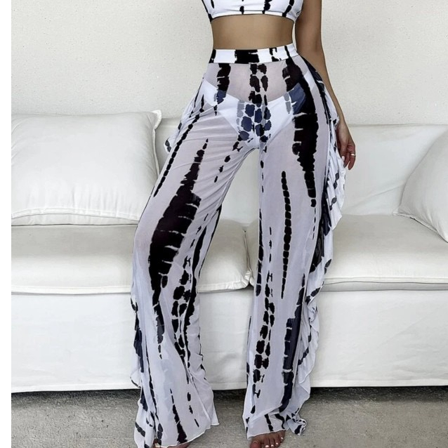 Ruffle Beach Pants Bikini Cover Up Swimsuit Cover up Beach Wear ...