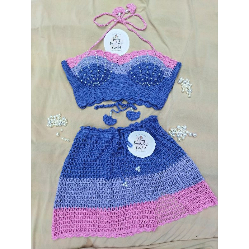 Padded Mermaid Crochet Terno Under the Sea Theme Shades Color ...