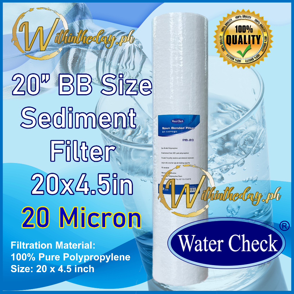 Water Check BB Sediment Filter 20 inch 1 & 5 micron Original High ...