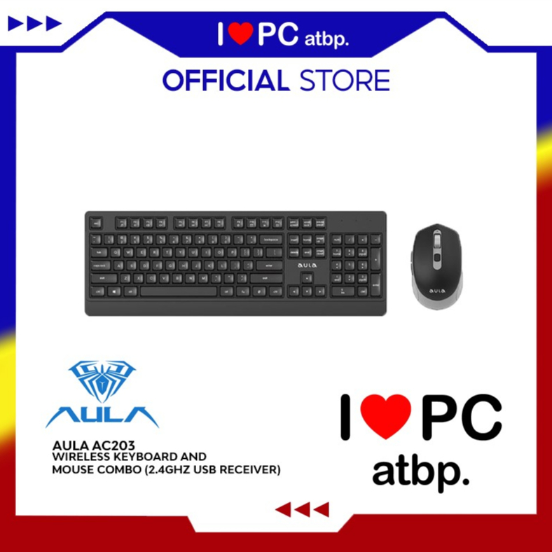 Aula AC203 Wireless Keyboard and Mouse Combo (2.4GHz USB Receiver) | Shopee Philippines