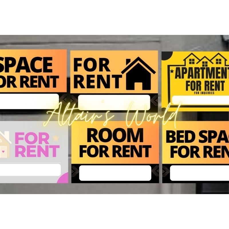 For Rent Signage : Space / Apartment / House / Room / Bed Space For ... For Rent Signage : Space / Apartment / House / Room / Bed Space For ...