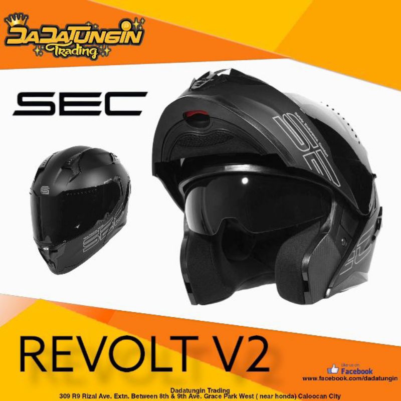 SEC Revolt 2023 and V2 Modular Helmet + FREE Extra Clear Visor and ...
