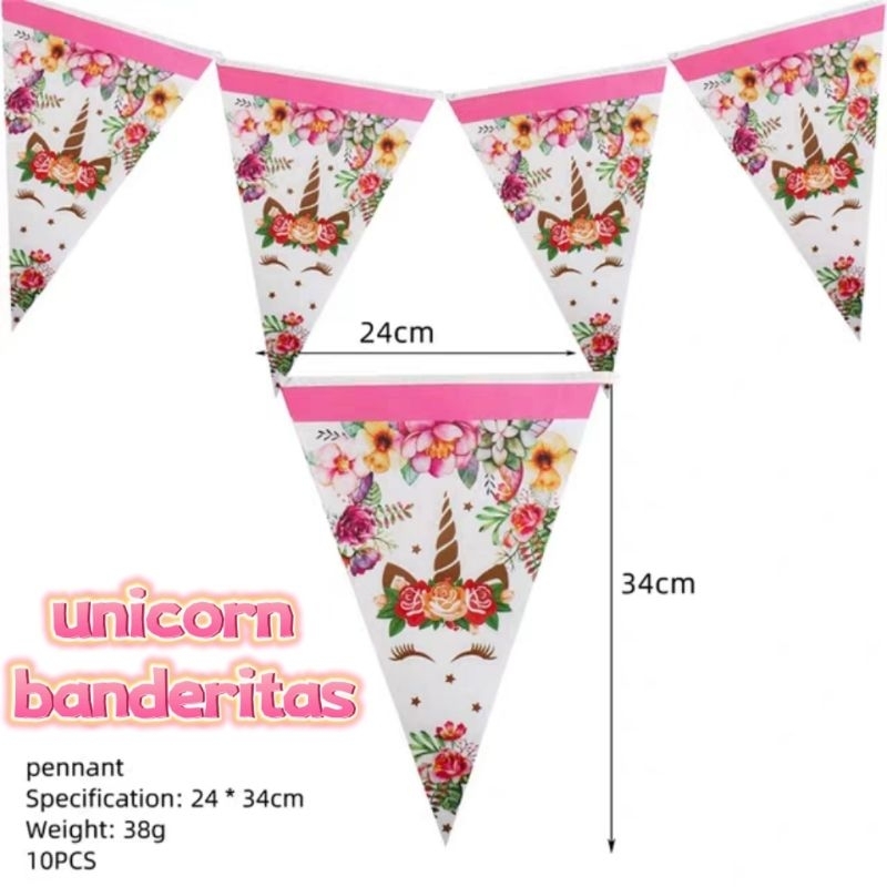 Balloon House Unicorn Banderitas/Flag Banner 3meter Birthday Decor ...