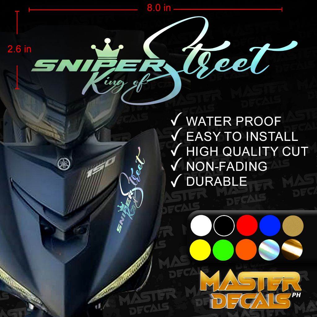 Sniper King Of Street 155, 150 Cut-Out Sticker Waterproof High Quality ...