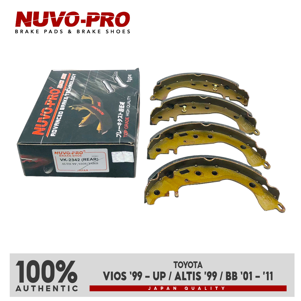 Nuvo-Pro Rear Break Pads Toyota Vios 1999 - UP / Yaris / Corolla Altis ...