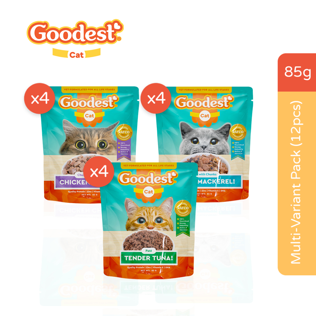 Goodest Cat Multi-Variant Pack of 12 Wet Cat Food Pouch (85g) | Shopee ...