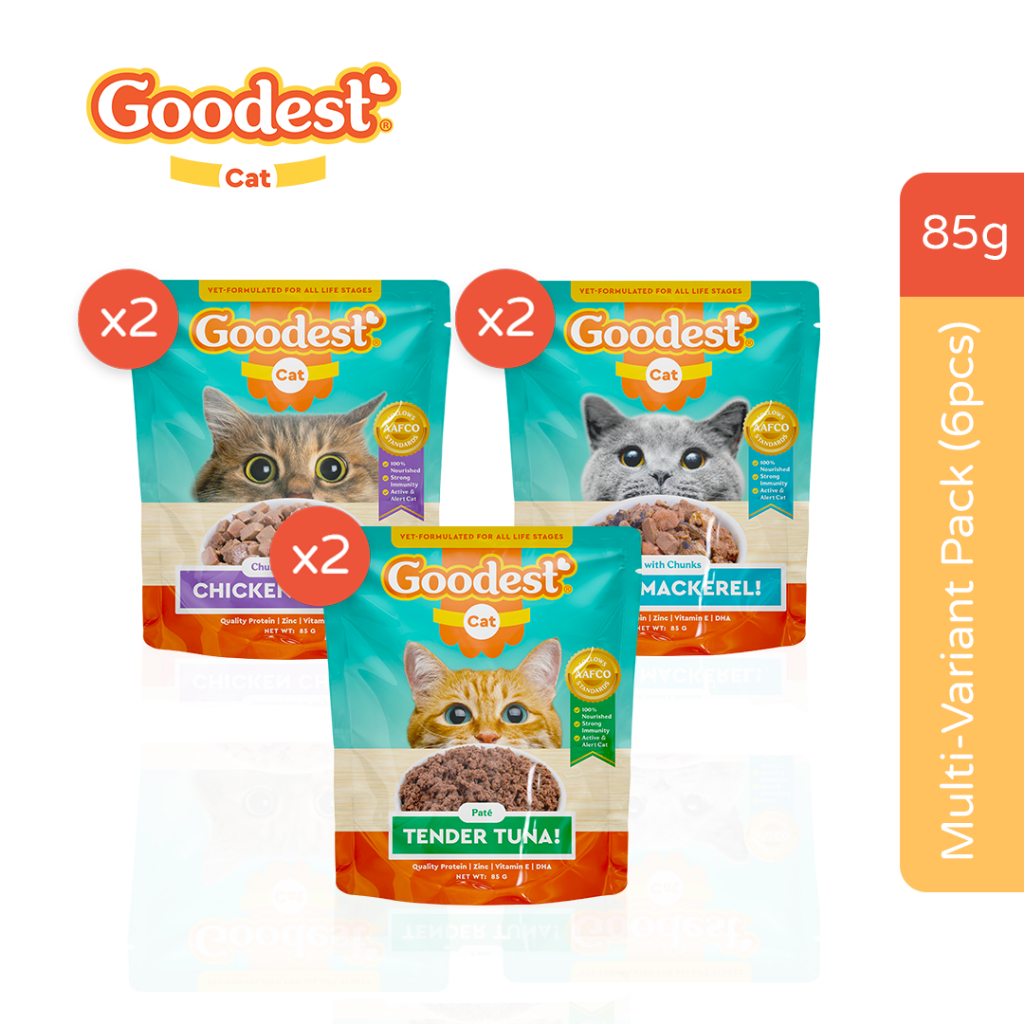 Goodest Cat Starter Pack of 6 Wet Cat Food Pouch (85g) | Shopee Philippines