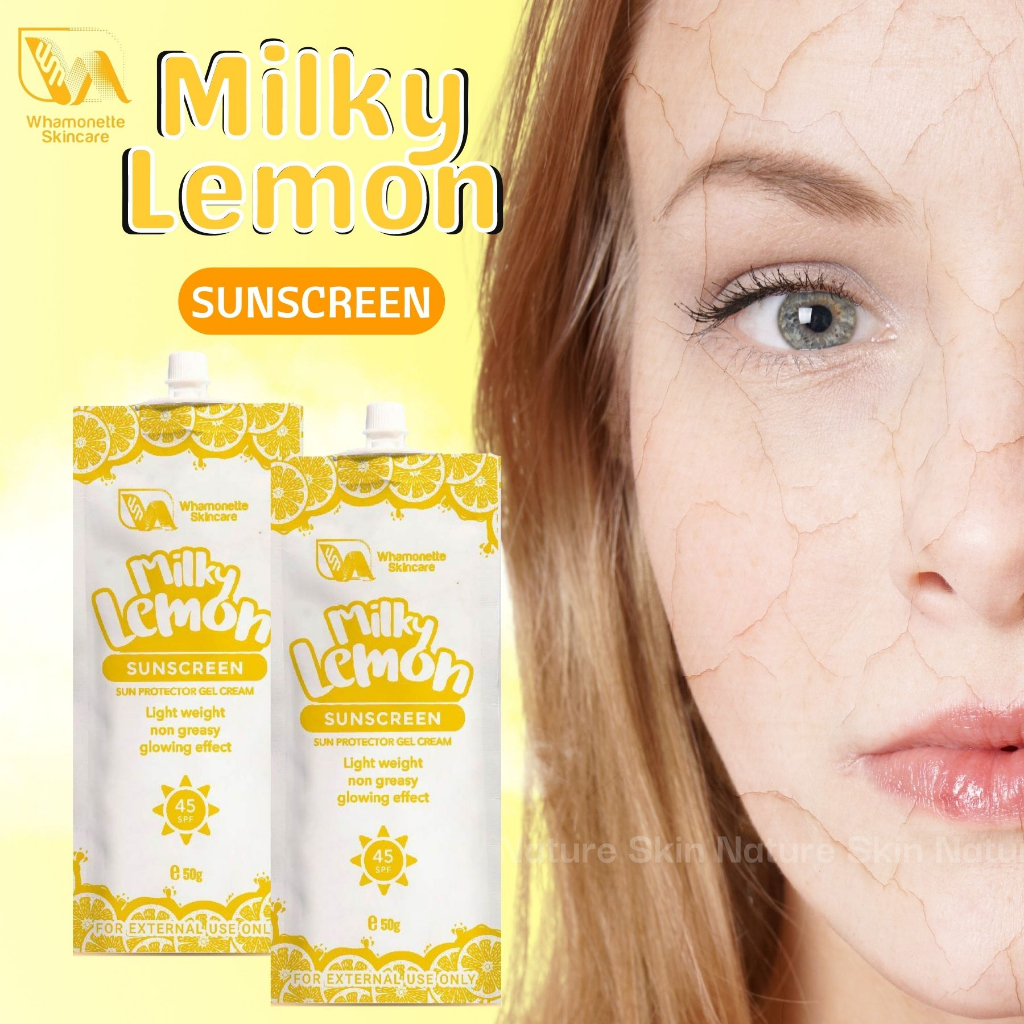 Whamonette | Milky Lemon Sunscreen 50g |45 spf | Light weight | Non ...