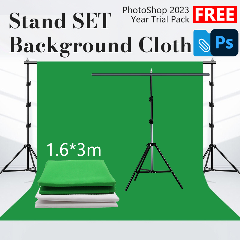 【FREE Photoshop】Background Stand for Photography Studio White Cloth ...