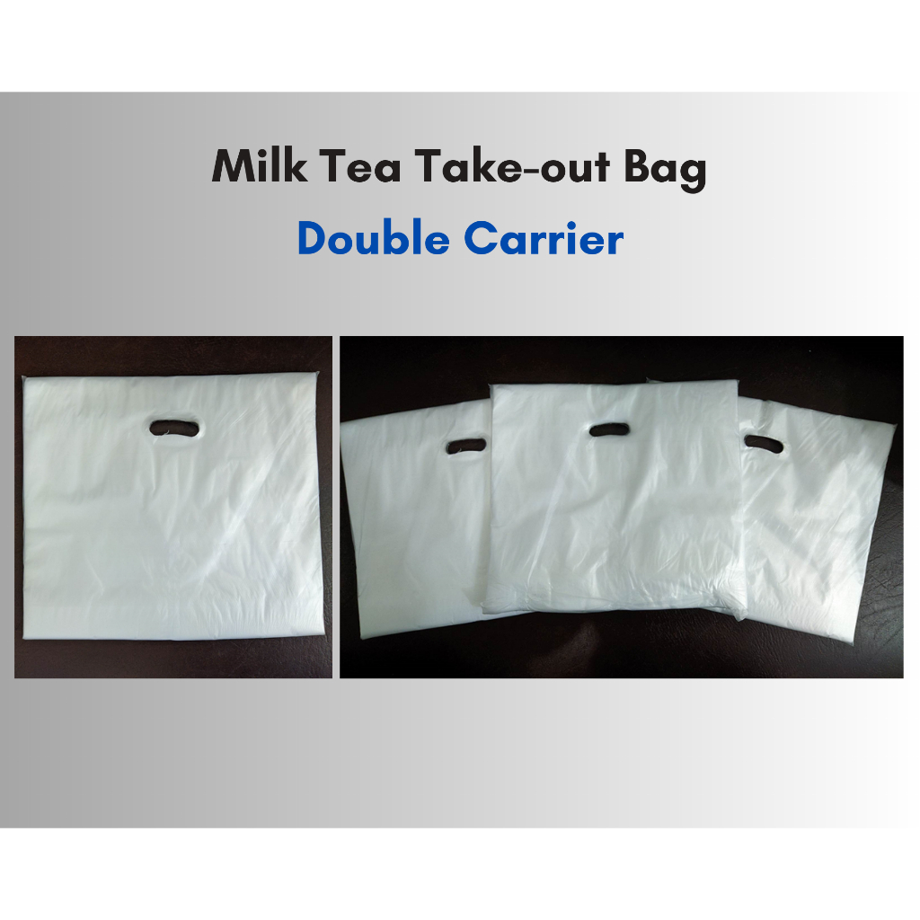 Milk Tea Take-Out Bag Double Carrier | Shopee Philippines