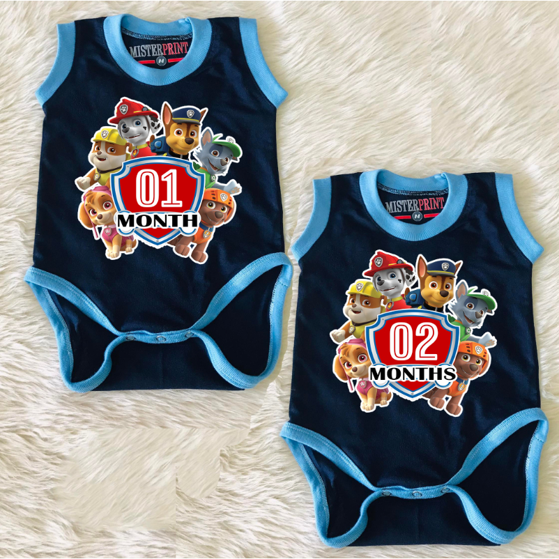 Paw Patrol Blue Sando Monthly Milestone for babies | Shopee Philippines