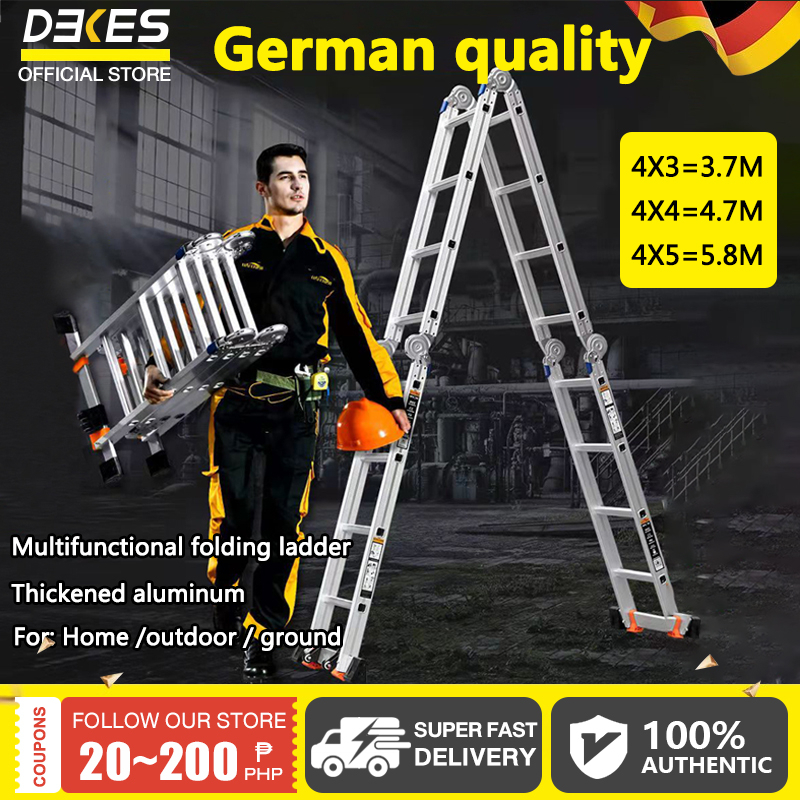 12FT 16FT 20FT Foldable Ladder 4x3 4x4 4X5 Multi Purpose Aluminum ...