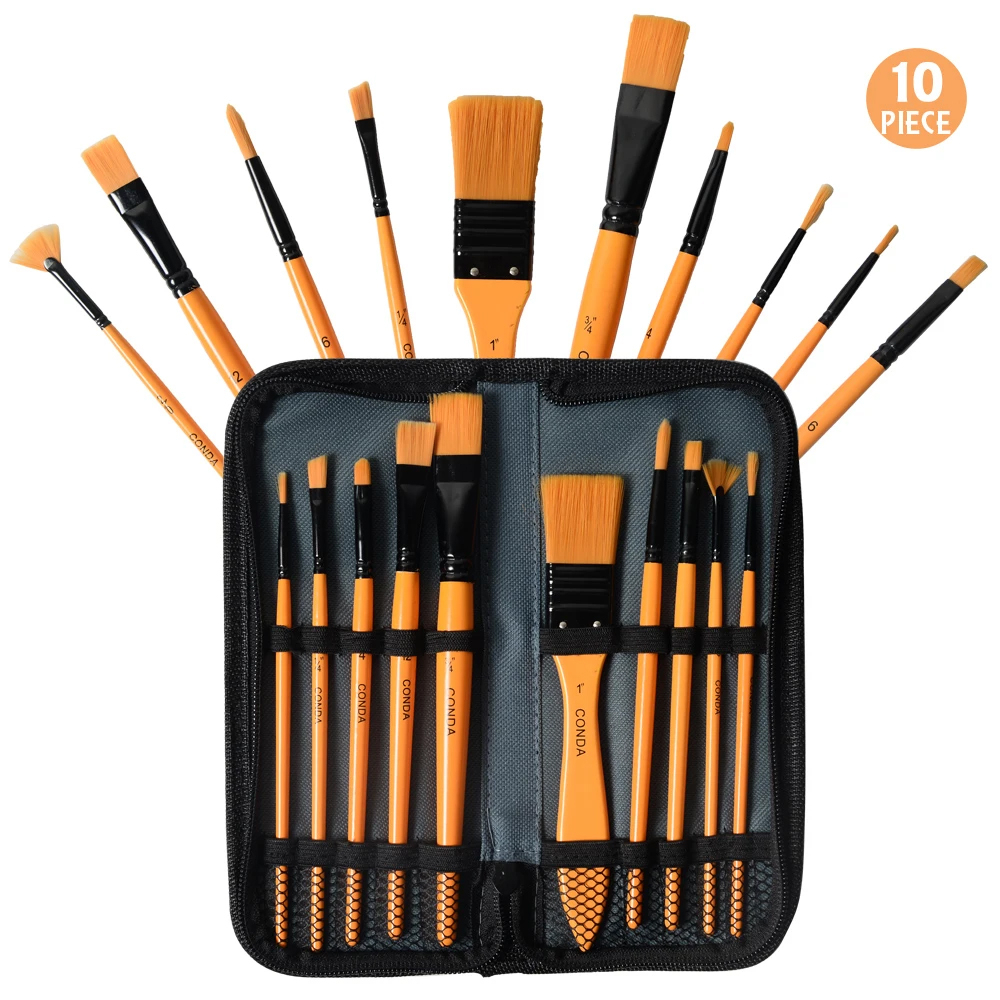 VK Kit Paint Brush Professional Fine Tip Brushes Set Round Pointed Tip ...