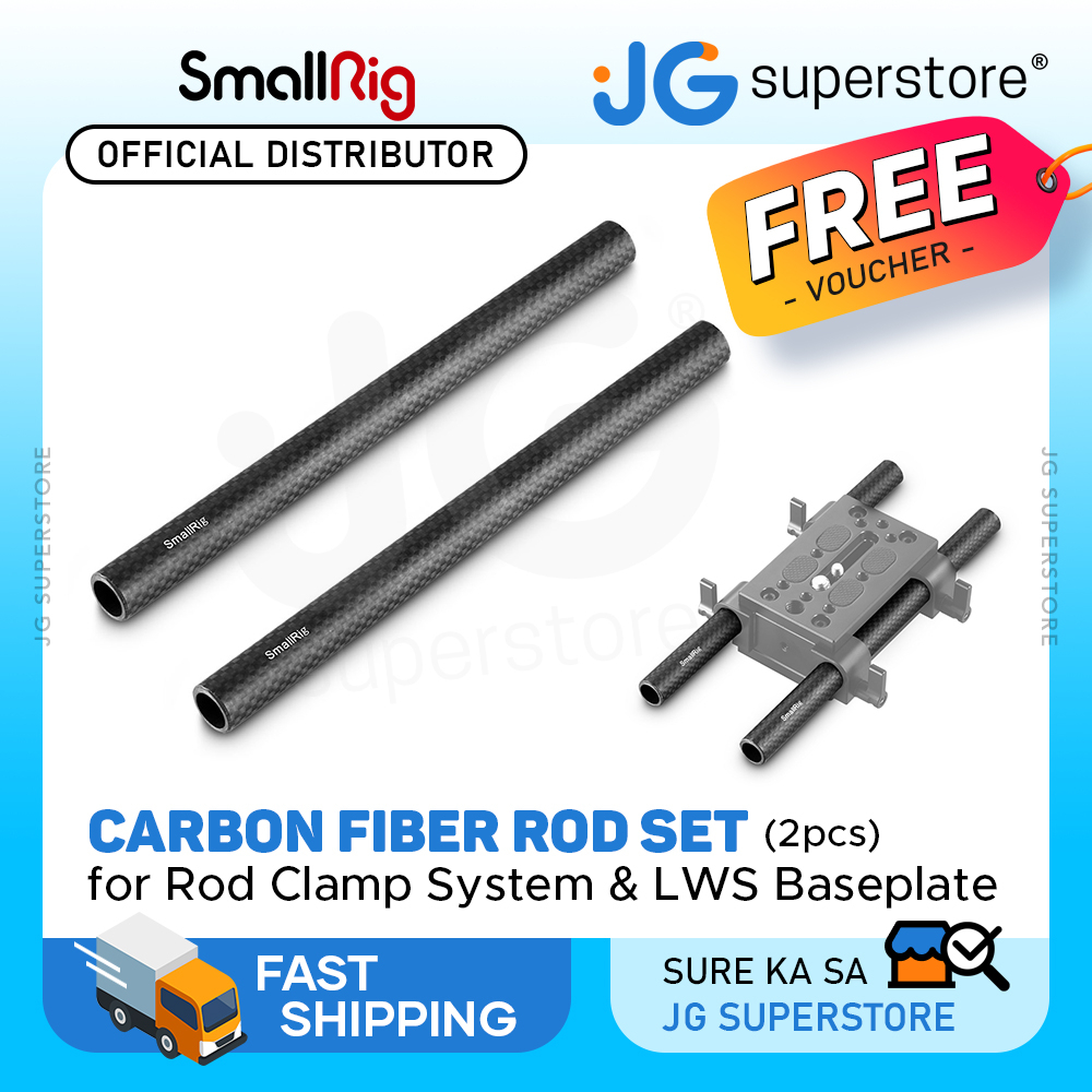 SmallRig 8" 2pcs Carbon Fiber Rod Set w/ 15mm LWS Compatible for Clamp ...