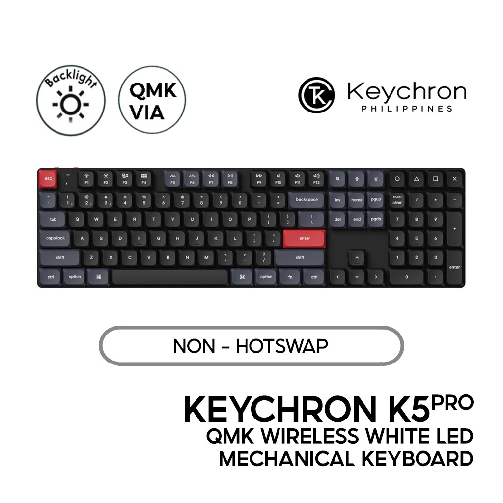 Keychron K5 Pro QMK Mechanical Keyboard Full, Wired/Bluetooth, White ...